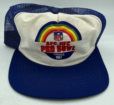 Vintage Hawaii Pro Bowl Football AFC NFC 1987 Blue Snapback Hat New Era ...