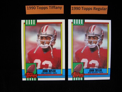 1990 Topps Tiffany John Taylor San Francisco 49ers & Regular Card #10 ...