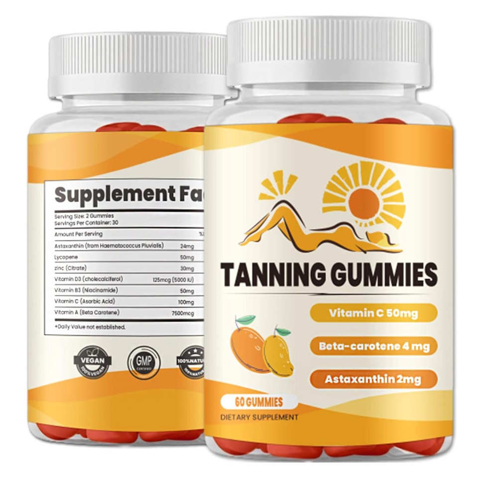 Bronze Bites Tanning Gummies Mango, 60 Gummies Super Tanning Daily ...