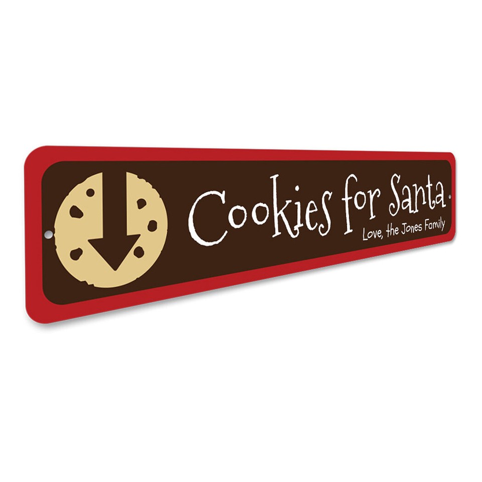 Cookies For Santa Sign Custom Family Name Christmas Holiday Wall Decor ...