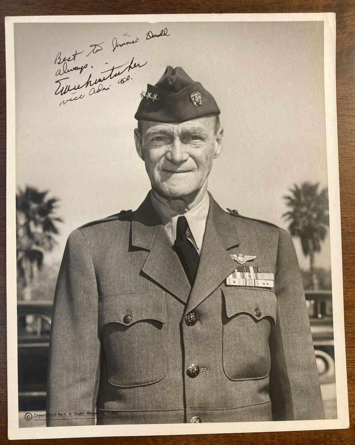 RARE ADMIRAL MARC MITSCHER WWII Hand Signed Autograph PHOTO COA 8 X 10 ...