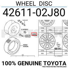 Genuine Toyota Wheel Disc 42611-06J70 for sale online | eBay