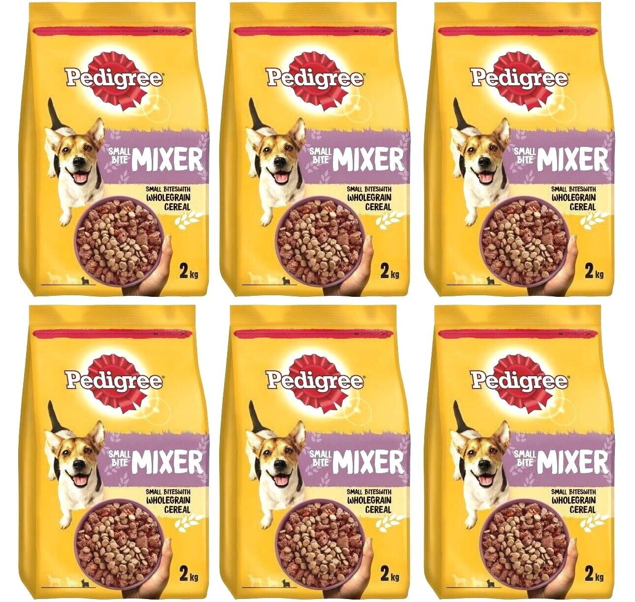 PEDIGREE SMALL BITE MIXER 2KG wholegrain cereal dry dog food bp kibble ...