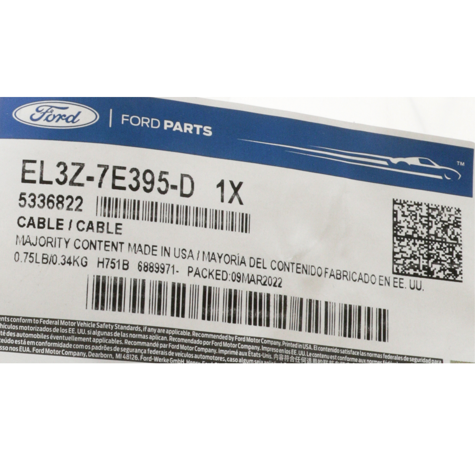 NEW OEM Ford 2014 F-150 Shift Control Cable 6 Speed Floor Shift EL3Z ...