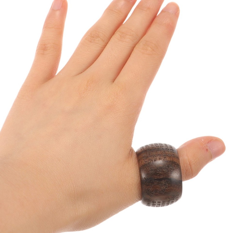 Wooden Finger Ring Buddhism Style Wood Thumb Ring Man Women Finger Ring ...