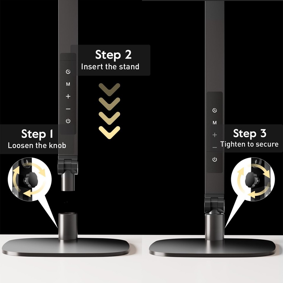 Desk Lamp for Home Office, Eye-Caring Modern Desk Light, 3 Color ...