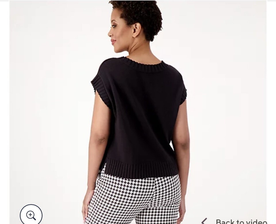 Candace Cameron Bure V-Neck Sweater Vest A523008 in Brown Heather Size ...