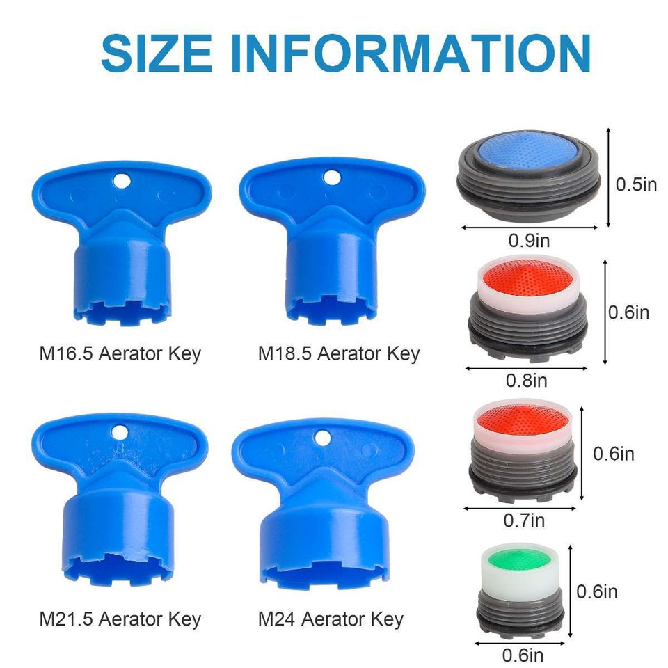 12Pcs Faucet Aerator for Cache Aerators Key Removal Wrench Tool Replace ...