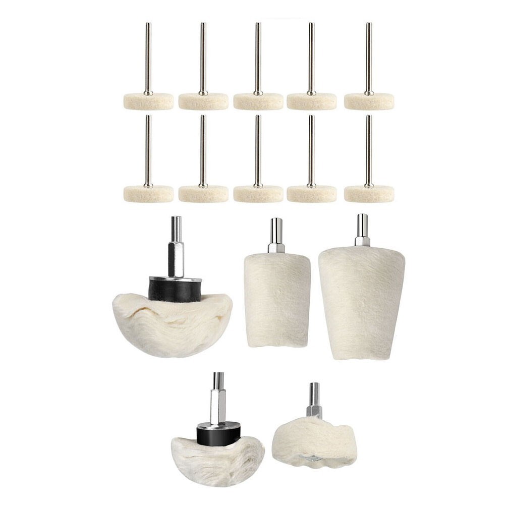 Premium Cloth Wheel Wool Wheel Kit for Polishing and Grinding 15pcs Set ...