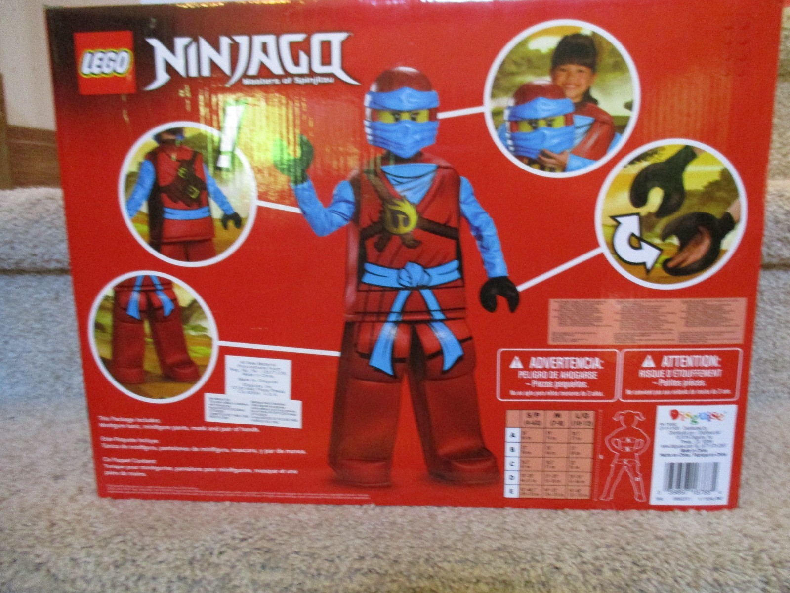 Costume Lego Ninjago Ninja Red Blue Girl toy small New Box Mask gloves ...