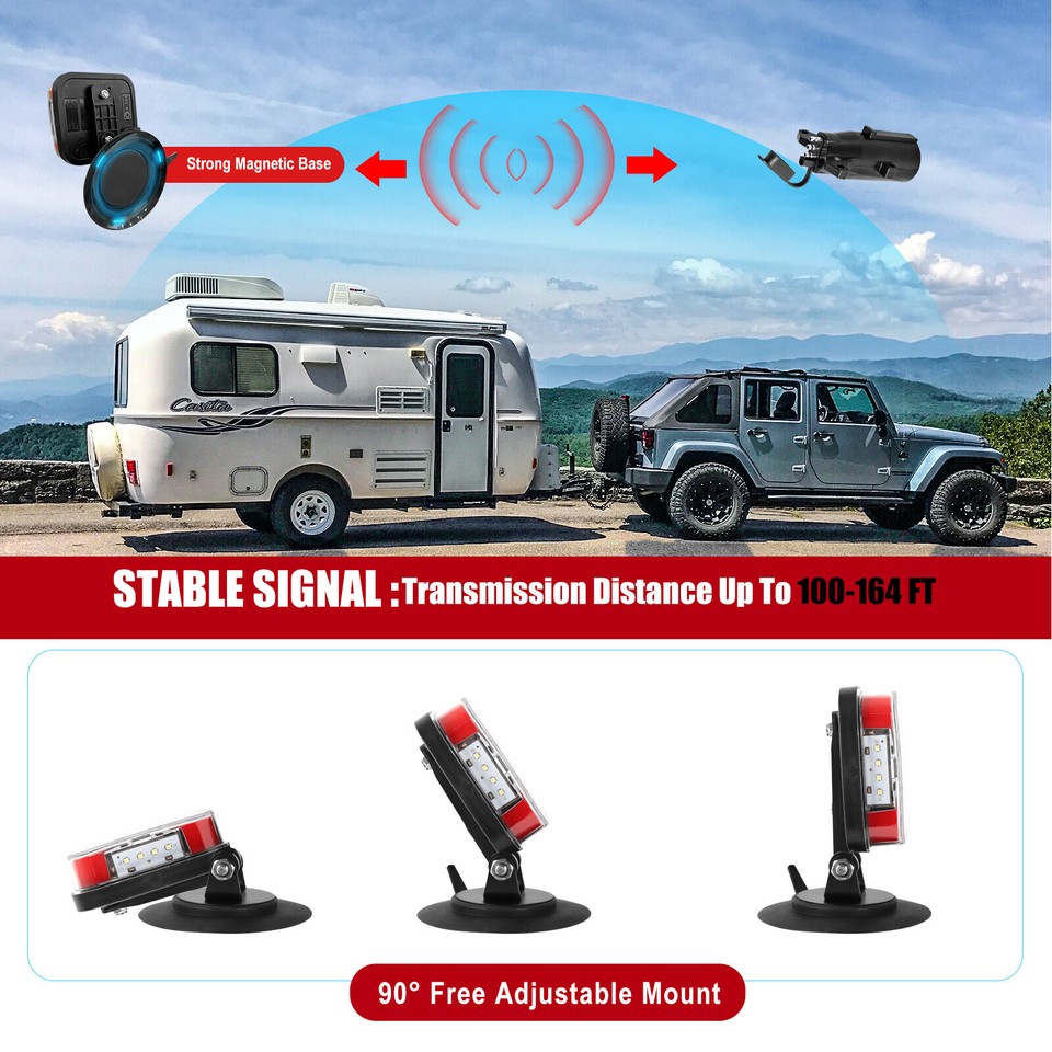 Wireless Trailer Lights, 2 Mounting Options Magnetic Trailer Light for ...