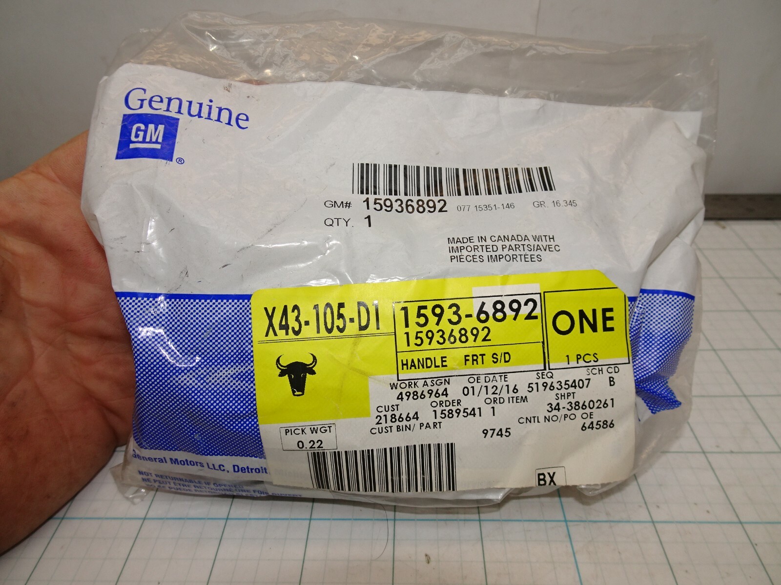 GM 15936892 Interior Door Handle Front OEM NOS General Motors | eBay