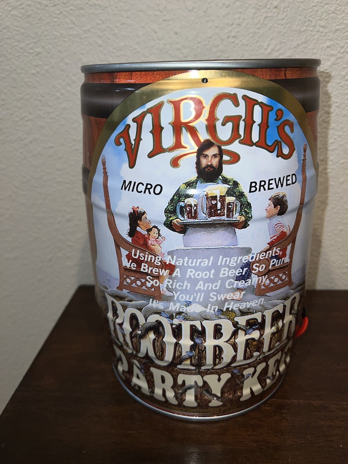 VIRGILS MICRO BREWED ROOT BEER 1 GALLON 5 LITER MINI PARTY KEG EMPTY ...