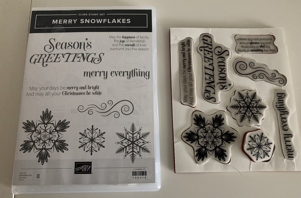 Stampin Up! MERRY SNOWFLAKES stamp set Christmas Used Pre Owned | eBay