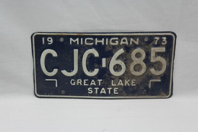 Vintage 1973 Michigan License Plate CJC 685 | eBay