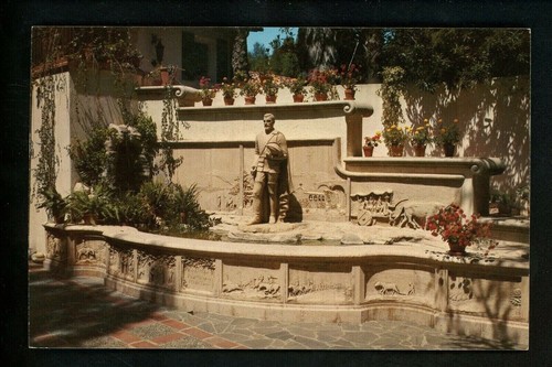 California CA postcard Santa Ana, Memorial fountain Bowers Memorial ...