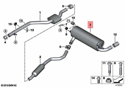 Genuine BMW F22 F23 218i Cabrio Convertible Coupe Rear Silencer ...