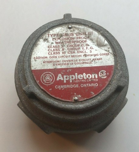 APPLETON GR-JS EXPLOSION PROOF 1/2" NPT UNILET JUNCTION BOX 4" 5 ...