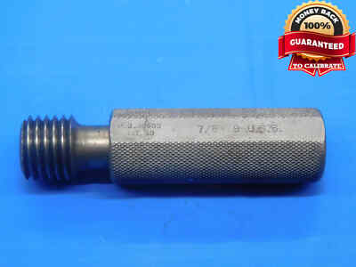 7/8 9 USS THREAD PLUG GAGE .875 .8750 NO GO ONLY P.D. = .80699 ...