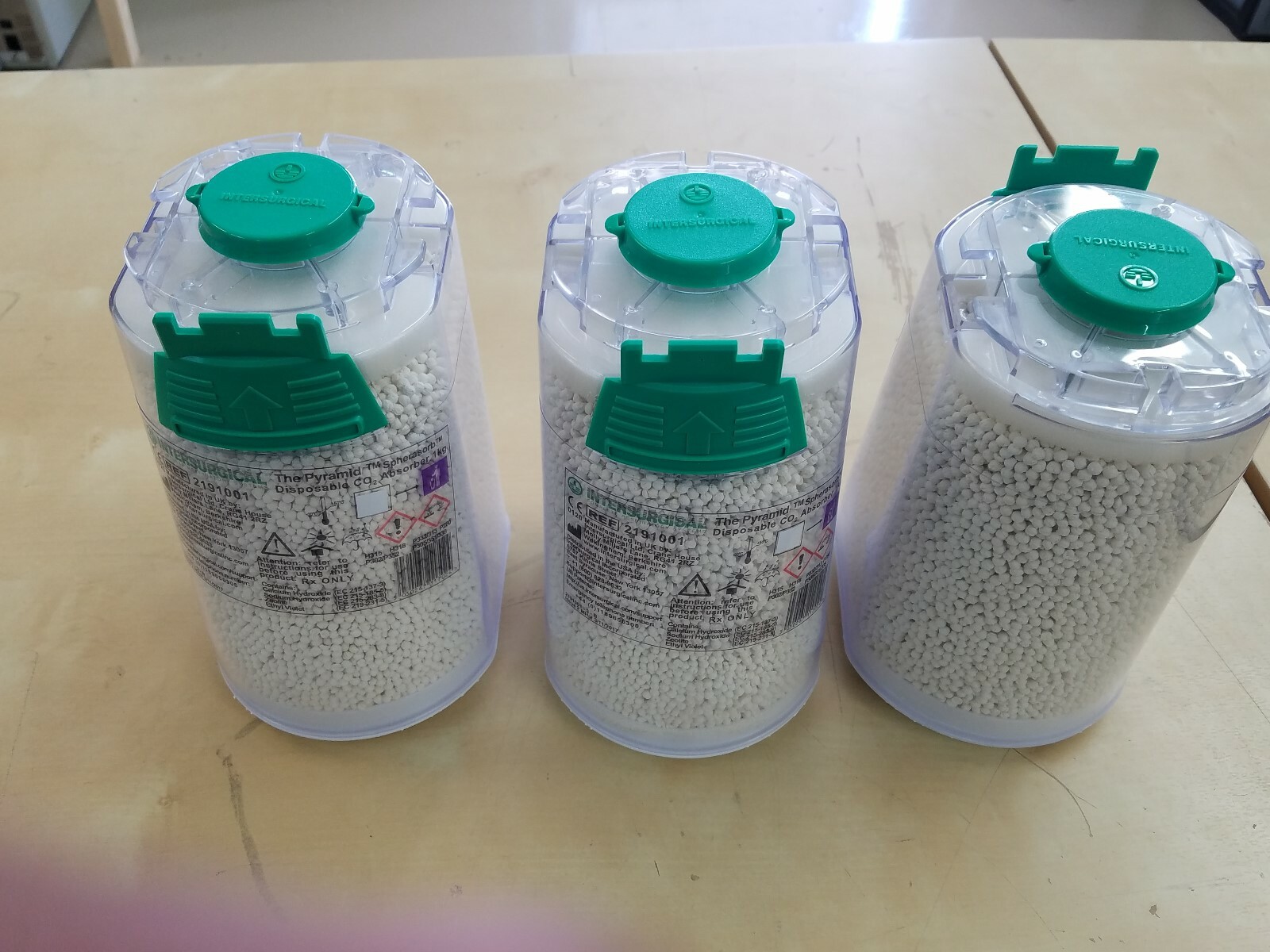 Lot of 3 Intersurgical 2191001 Pyramid Spherasorb Disposable CO2 ...