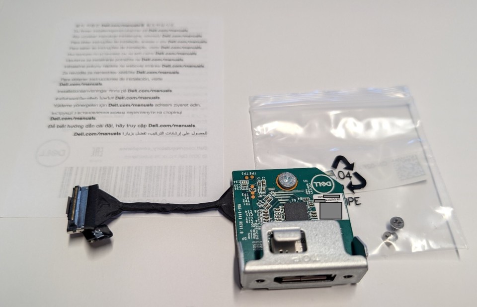 Dell 01DW11 1DW11 Add-in DisplayPort DP Video Port for OptiPlex MFF SFF ...