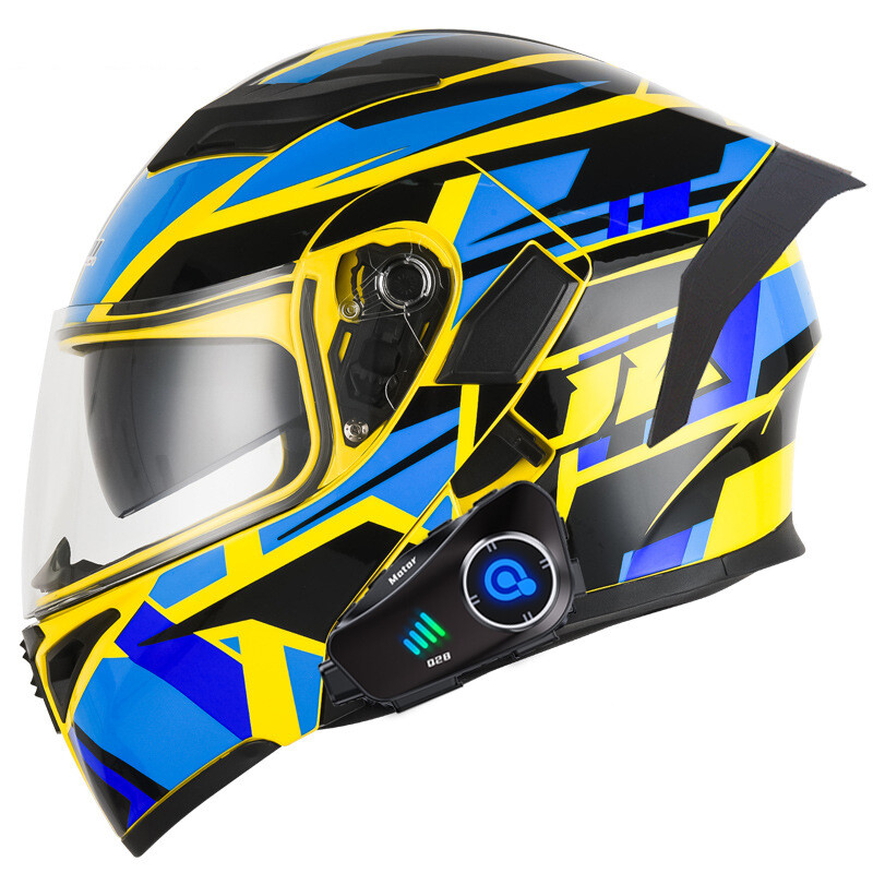 Bluetooth Motorcycle Helmet Modular Flip Up Dual visor Camera Function ...