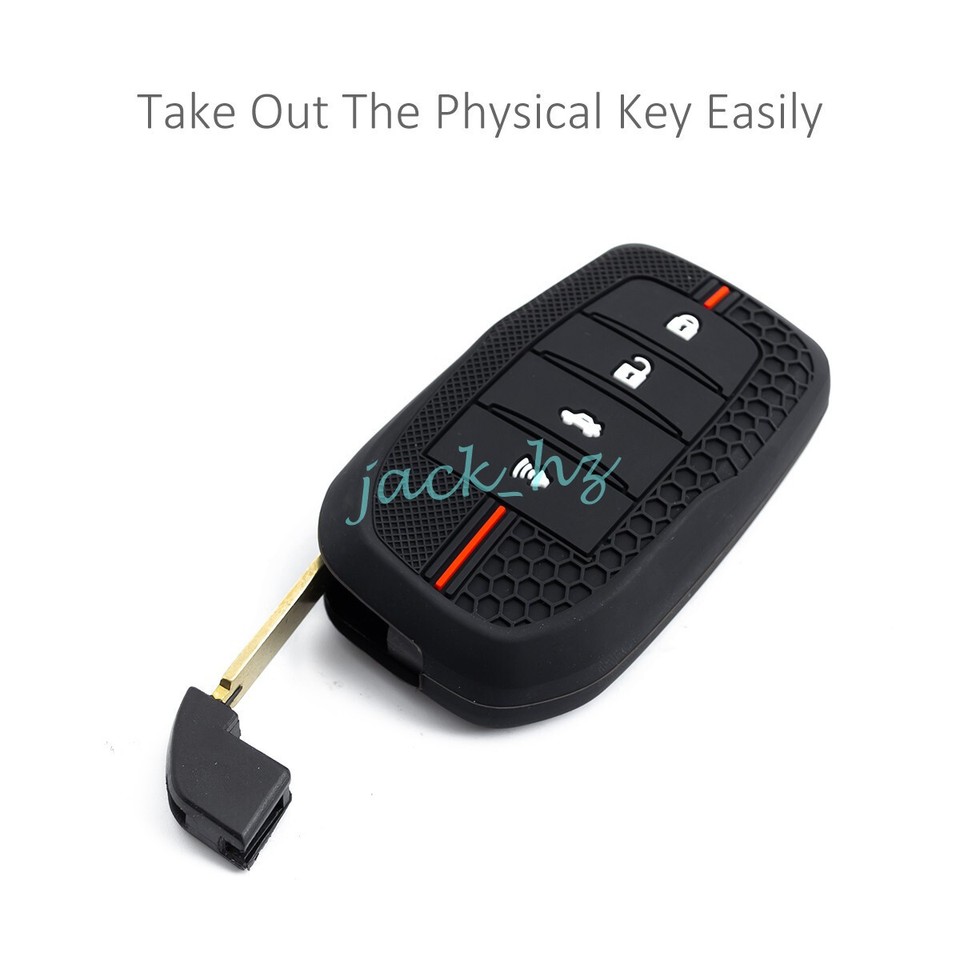 Silica Gel 4 Button Key Case Fob Cover Chain For Toyota Highlander ...