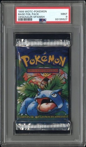 1999 Pokemon Base Set Booster Pack PSA 9 Venusaur Art Sealed Spanish | eBay
