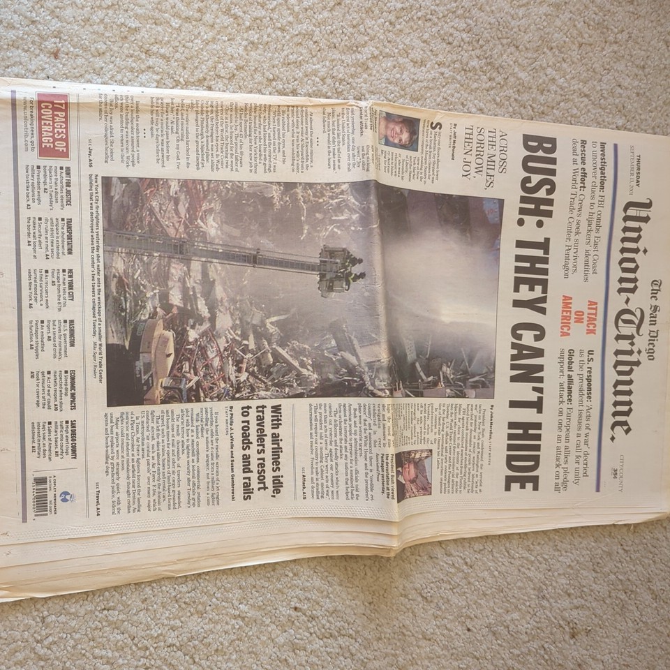 San Diego Union Tribune September 12, 2001 | eBay UK