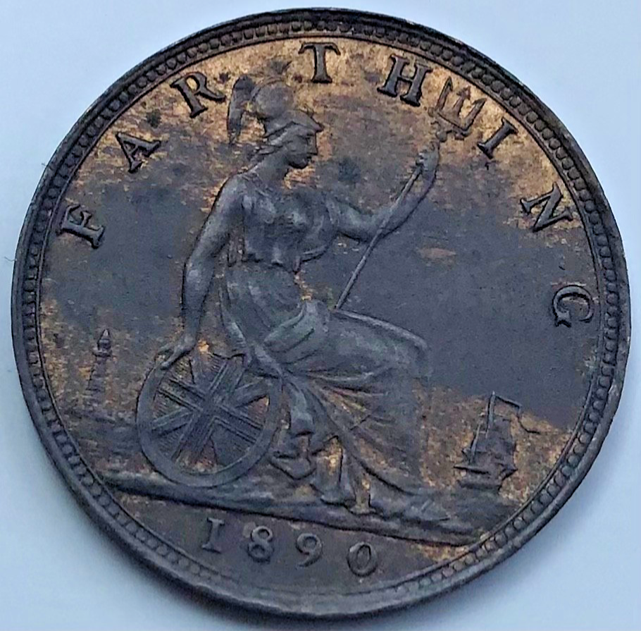 1890 Farthing - Victoria British Bronze Coin - Superb Condition #B45 ...