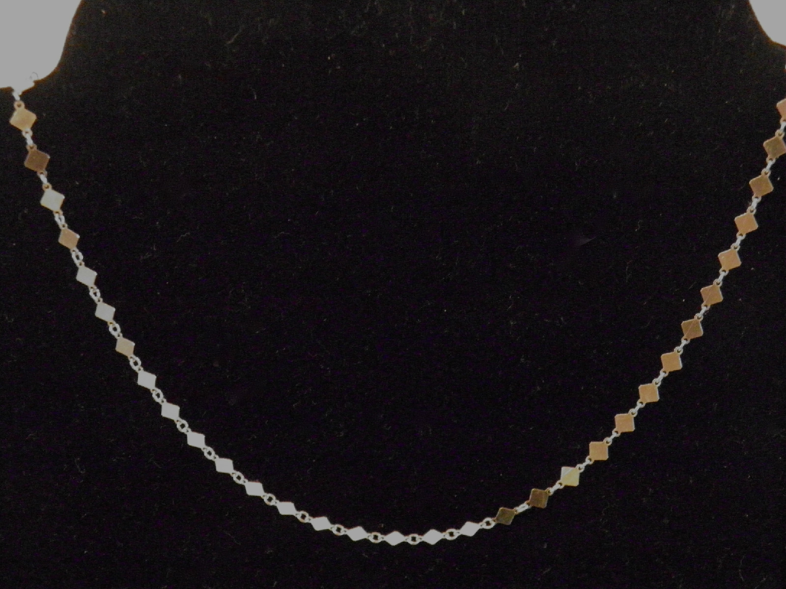 VicenzaSilver Sterling Silver Polished Diamond Shaped Link Necklace 16 ...