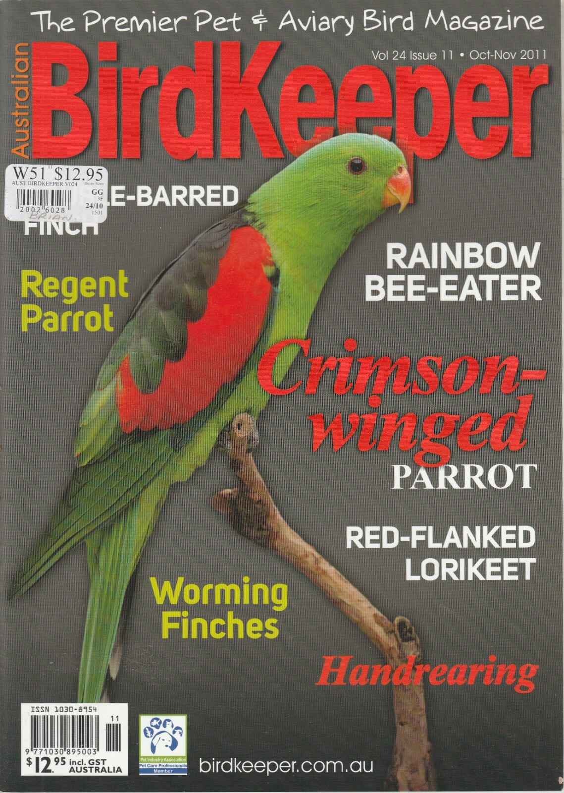 BIRD KEEPER MAGAZINES 4 - 2011 Lories, Parrot Cockatoo Finch **VERY ...
