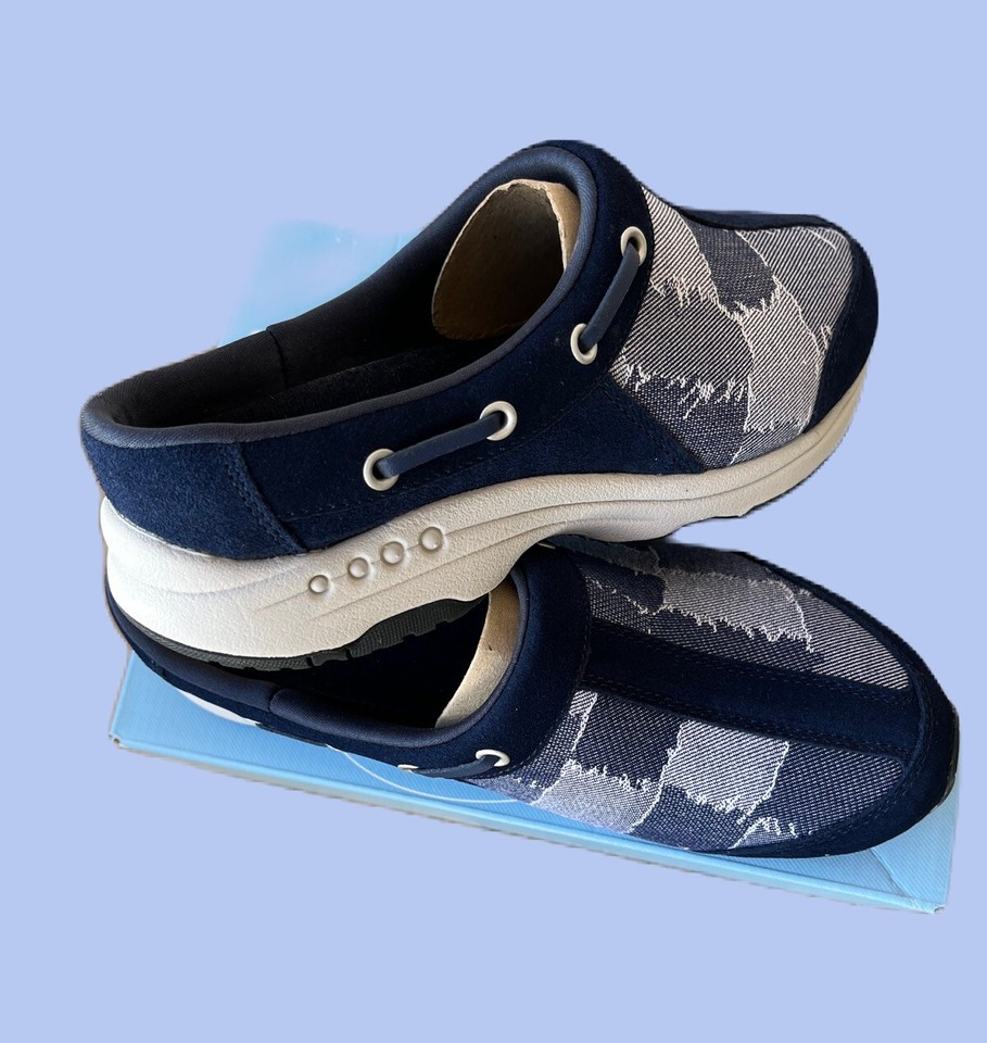 Easy Spirit Travel Port Dark Blue/Denim Patchwork Clogs/Shows/Slides US ...