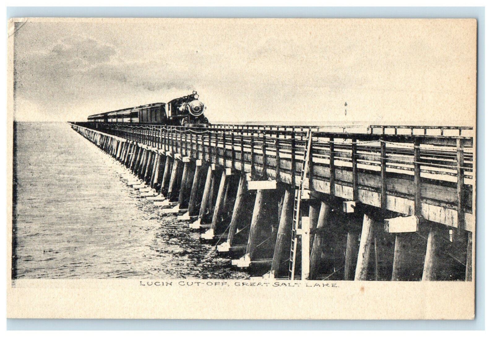 c1905s Train in Lucin Cut-Off Great Salt Lake Unposted Antique Postcard ...