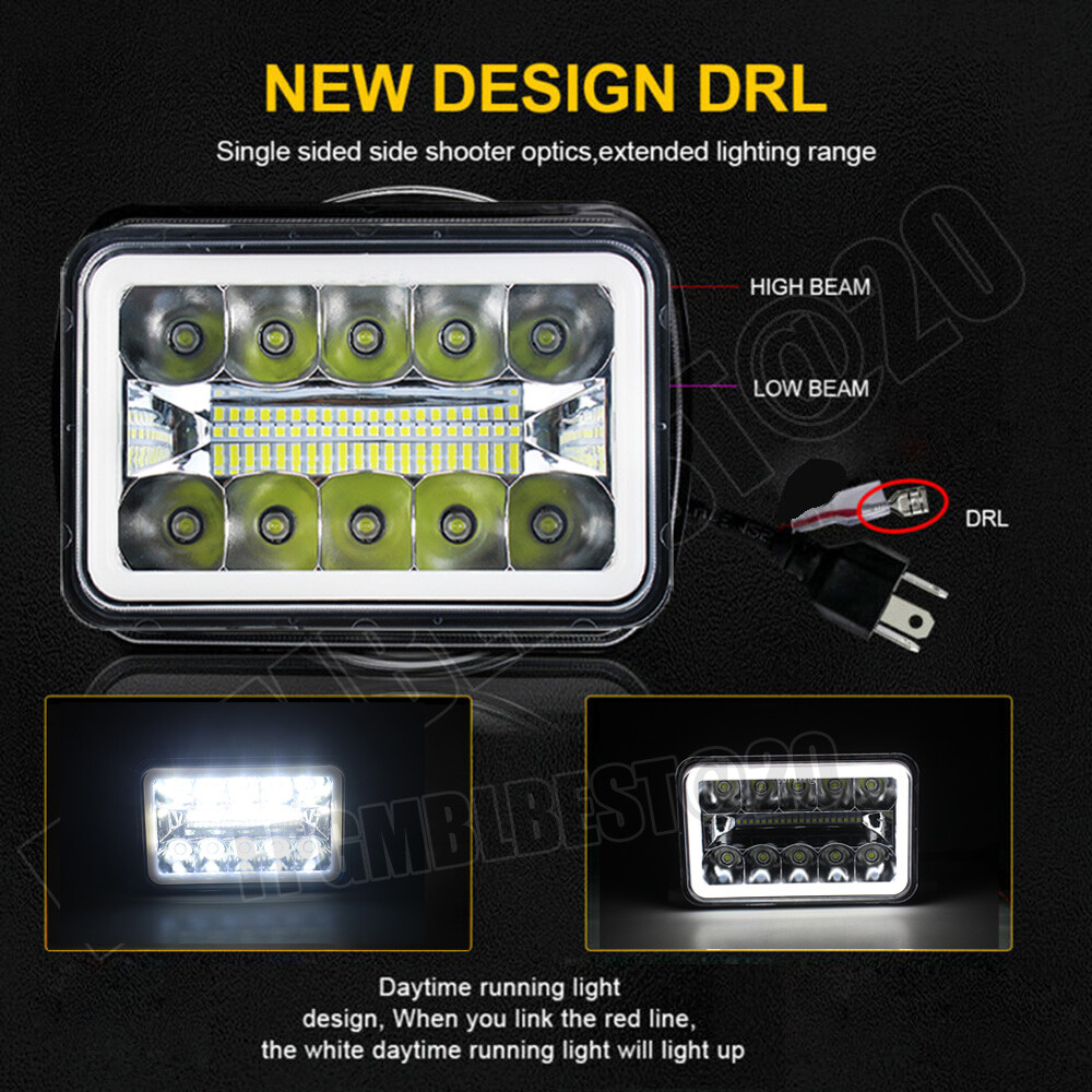 2pc 4x6" LED Work Lights Spot Beam Driving Headlight Truck SUV Brackets ...