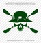 Kayak Skull with Paddles Vinyl Decal Canoe Oars Window Sticker - 25 ...