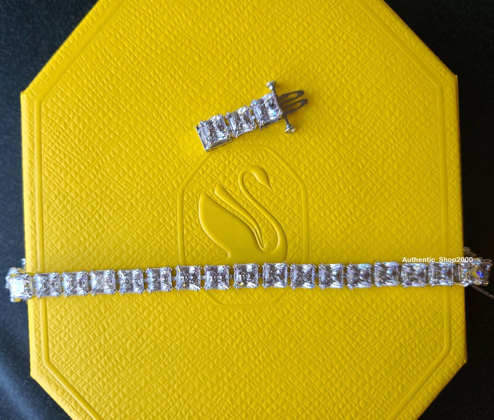 New Authentic Swarovski Rhodium White Sparkle Crystal Millenia Bracelet ...