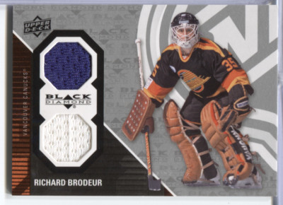 Richard Brodeur Canucks Upper Deck Black Diamond Jersey Goalie-RB ...