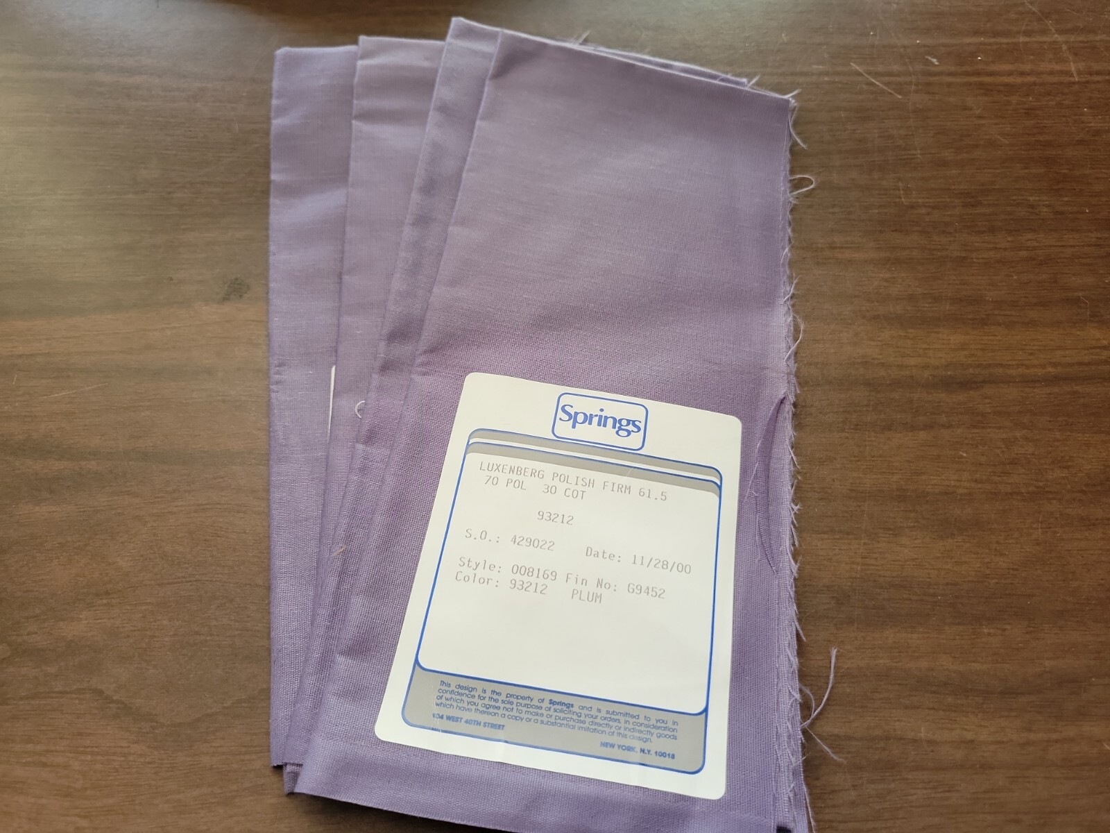 Vintage Lot of 4 Springs Industries Fabric Luxenberg Jay Plum Purple 62 ...