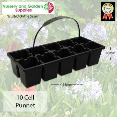 10 cell Punnet Black / Seedling Punnet - fits 68mm pots - 32 pack ...