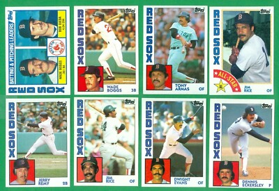 1984 TOPPS BOSTON RED SOX TEAM SET NM/MT BOGGS x2 RICE EVANS ECKERSLEY ...