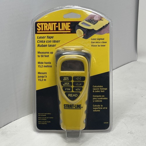Strait-Line Laser Tape, Measures 50 Feet Calculates Cubic & Sq Foot ...