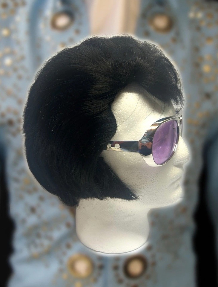 ELVIS WIG W/sideburns - NEW “ON TOUR" 70’s Hairline, ETA | eBay