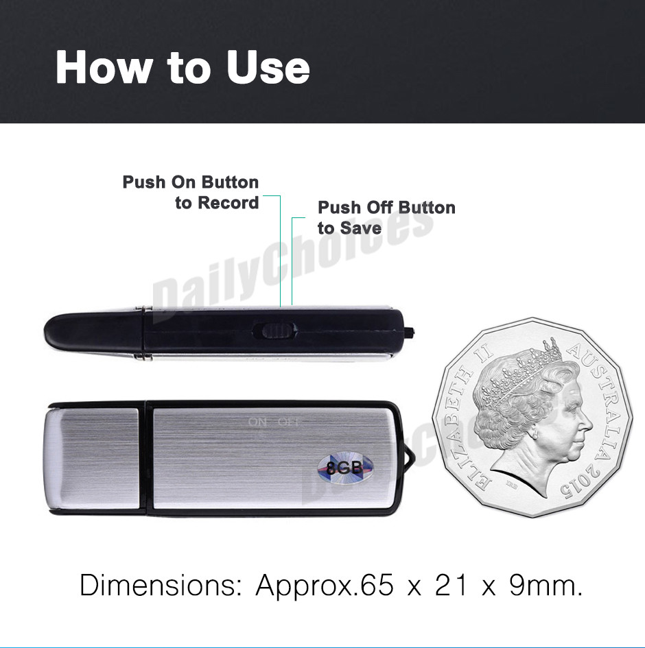 8GB USB Digital Sound Voice Recorder Audio Record Pen Dictaphone Memory ...