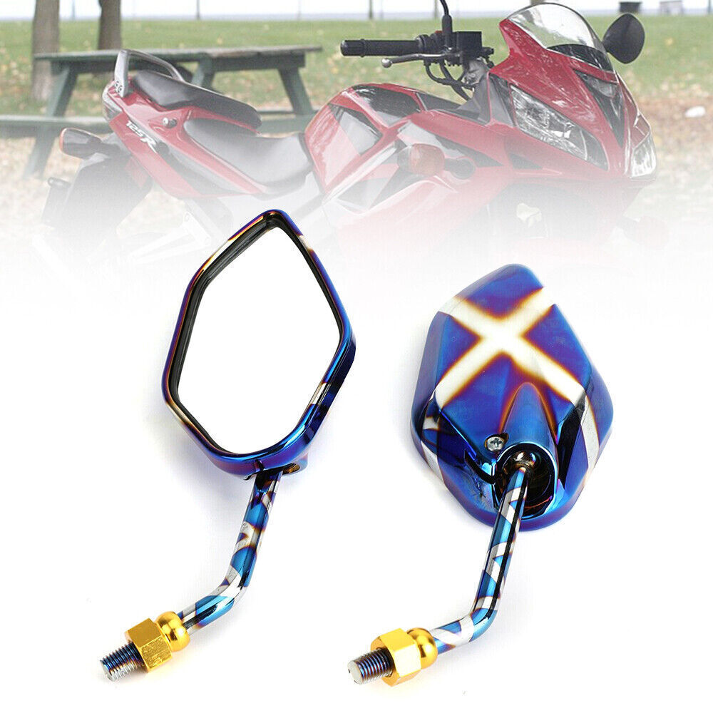 Burnt Titanium Side Rearview Mirrors 10mm M10 for Cafe Racer Custom ...