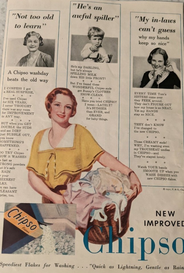 1932 Heinz Beans Magazine Advertisement Chipso Detergent Ad On Reverse ...
