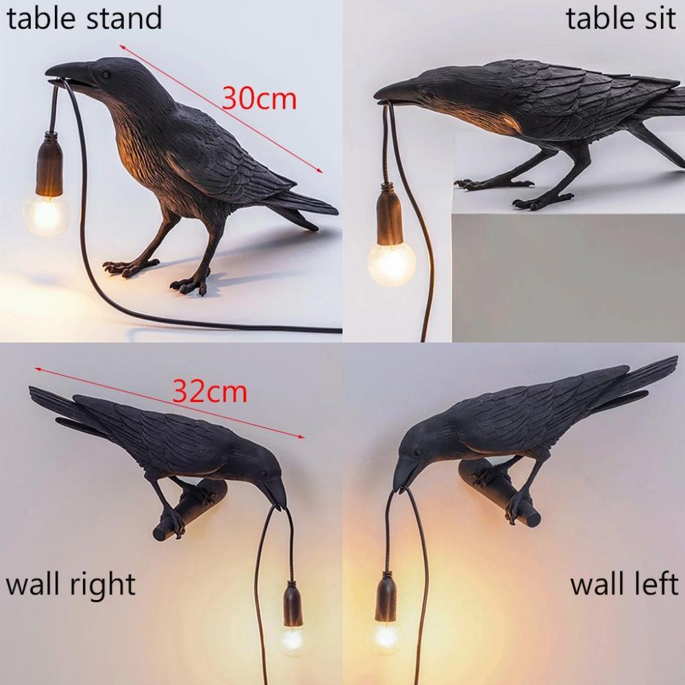 Bird Nordic Resin Raven Shape Table Lamp Lamp Fixture Home Lighting ...