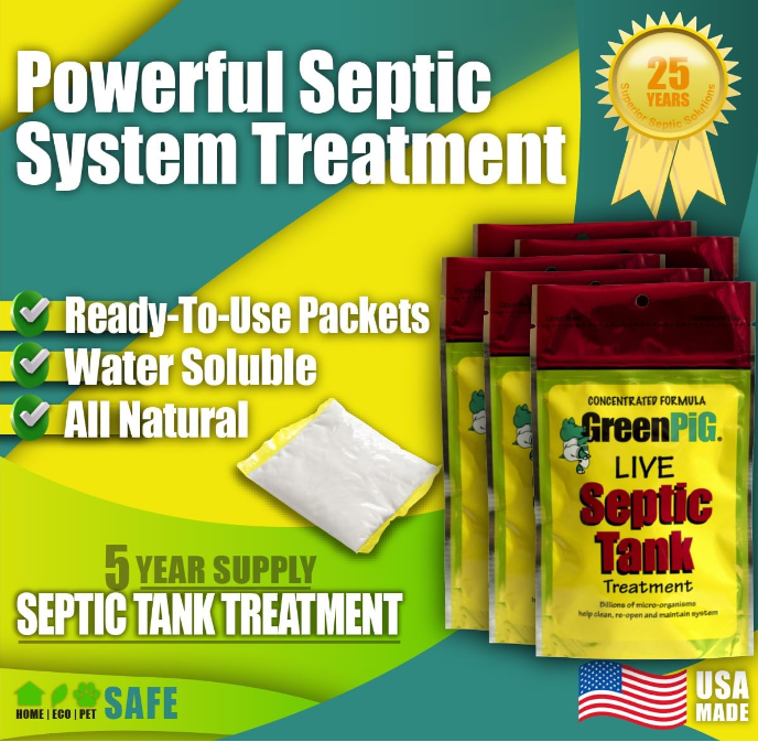 Green Pig 56 Live Septic Tank Treatment 5-Year Supply Ultimate Solution ...