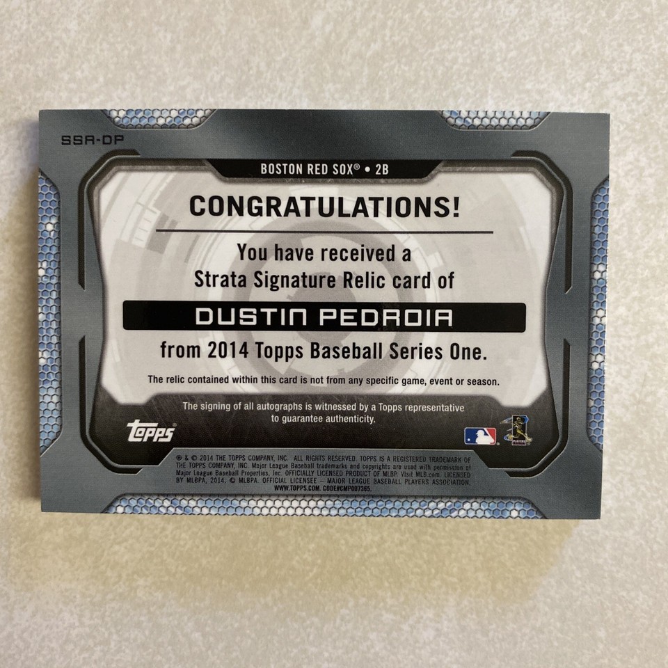 2014 Topps Strata DUSTIN PEDROA PATCH AUTO SP 20/25 Boston Red Sox | eBay