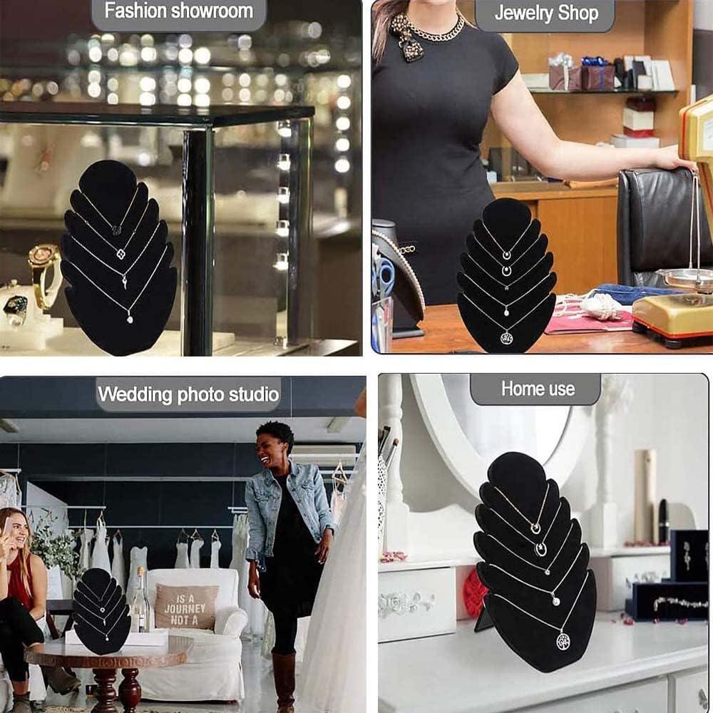 2 Pieces Necklace Display Stand with 5 Chain Slots for Hanging Necklace ...